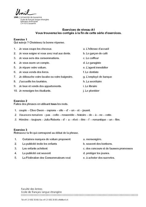 Exercices Fle B1 A Imprimer