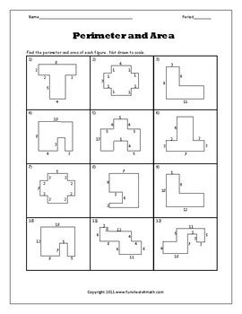 Irregular Shapes Finding Area And Perimeter Of Irregular Shapes Worksheet