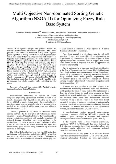 pdf multi objective non dominated sorting genetic algorithm nsga ii for optimizing fuzzy