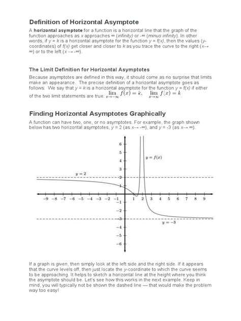 definition of horizontal asymptote pdf asymptote function mathematics