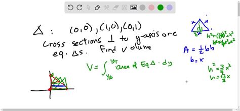 solved the base of s is the triangular region with vertices 0 0 1 0 and 0 1 cross