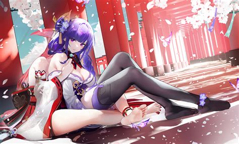 Yae Miko Genshin Impact Feet Foot Sole Cleavage Big Boobs Anime