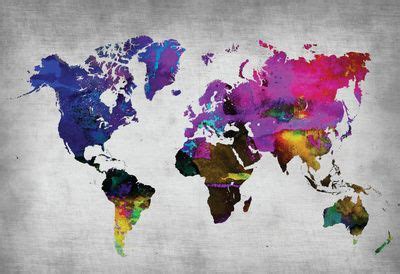 World Maps Posters At Allposters Watercolor Map World Map Poster