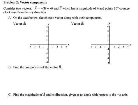 solved problem 2 vector components consider two vectors
