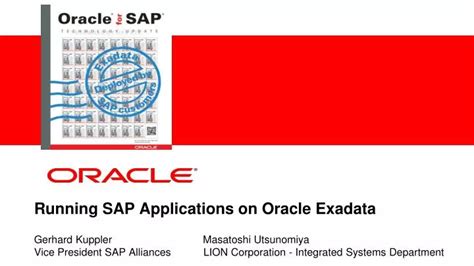 ppt running sap applications on oracle exadata powerpoint presentation id 3244157