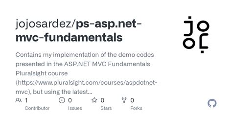 github jojosardez ps mvc fundamentals contains my implementation of the demo codes