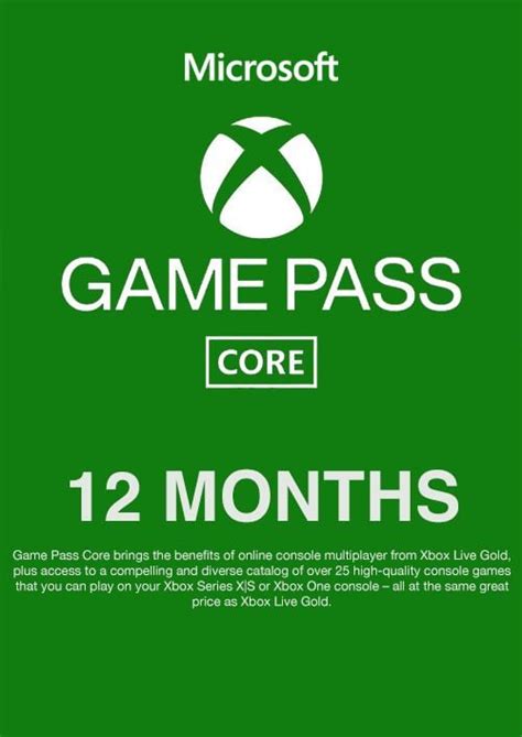 Xbox Game Pass Core 12 Month Membership US Xbox One 360 CDKeys