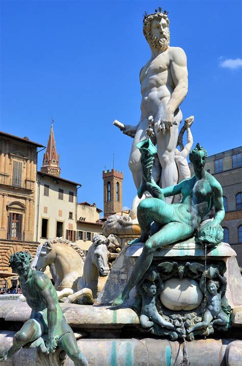 Fountain Of Neptune At Piazza Della Signoria In Florence Italy