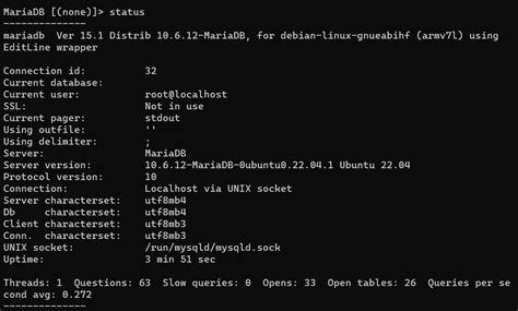 Ubuntu 22 04 Server MariaDB 설치 및 기본 설정 in Raspberry Pi 4
