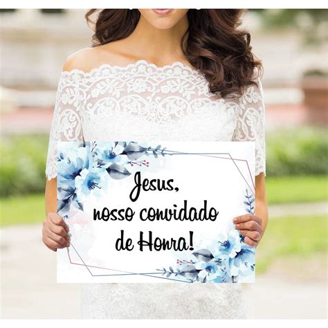 Placa Decorativa Casamento Jesus Nosso Convidado De Honra MDF Shopee