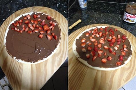 Blog Da Carol Chicorsqui Receita Pizza De Nutella Morango