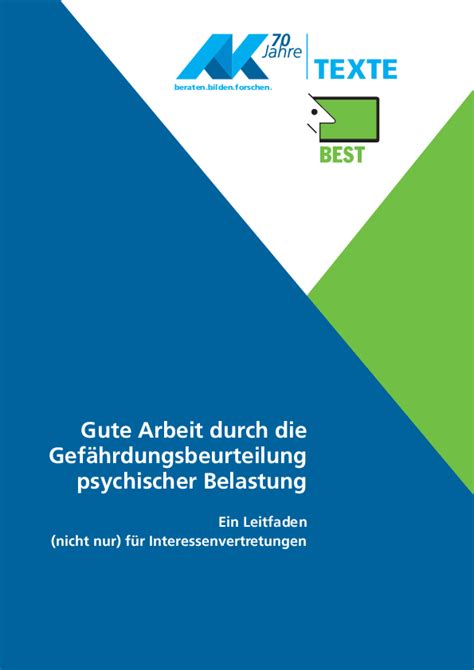Leitfaden Gute Arbeit durch Gefährdungsbeurteilung psychische