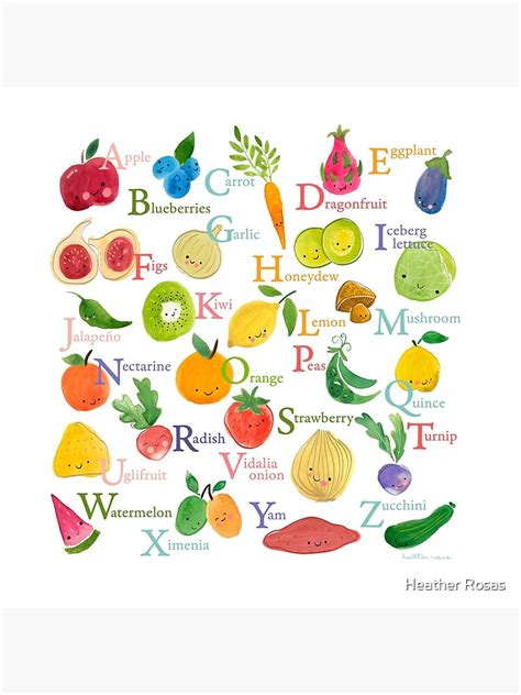 Obst und Gemüse Alphabet Dekokissen von heatherrosas Redbubble