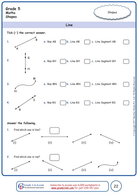 Points Lines Line Segments And Rays Worksheet