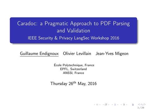 caradoc a pragmatic approach to pdf parsing and validation hackernews udocz