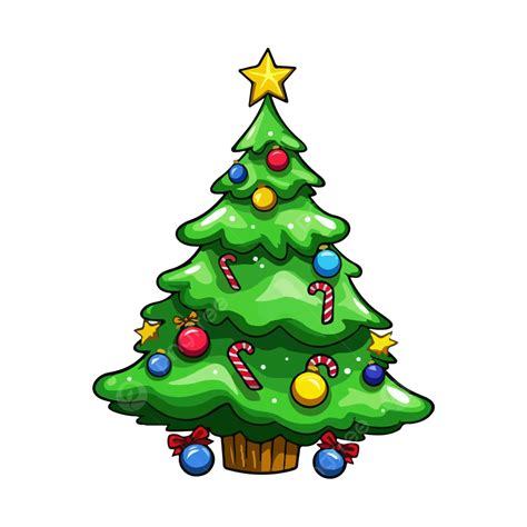 Dibujo De Dibujos Animados De árbol De Navidad Vectorial PNG dibujos