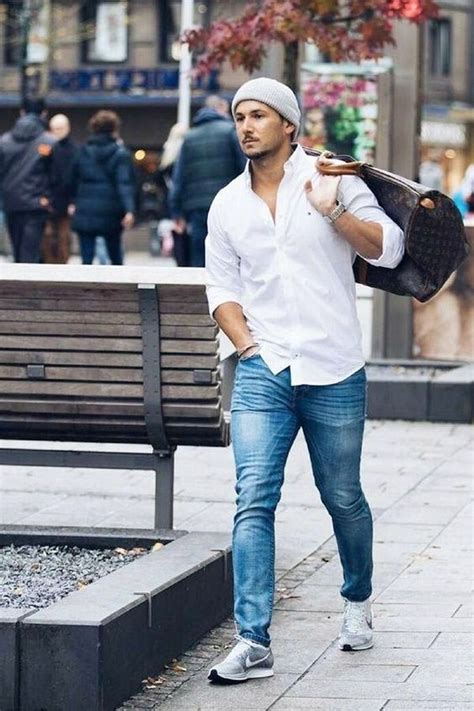 30 Blue Jeans And White Shirt Outfits Ideas For Men Casual Shirts