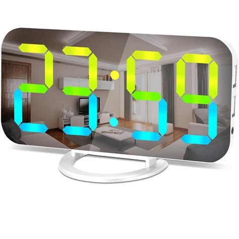 Buy Szelam Digital Alarm Clock Led Rgb Colorful Clocks With Mirror