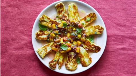 Halloumi With Peach And Honey Salsa Tastetickler