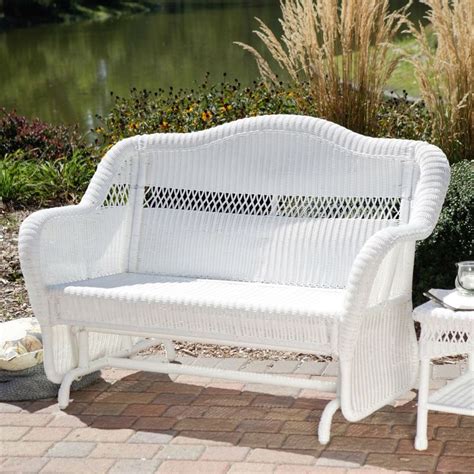 Sensational Resin Glider Bench Outdoor Patio Set With Umbrella