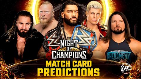 WWE NIGHT OF CHAMPIONS 2023 MATCH CARD PREDICTIONS YouTube