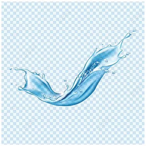 Liquid Water Splash Vector PNG Images Realistic Water Splash Design
