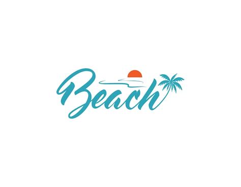 Plantilla de diseño de logotipo de playa tipográfico simple Vector