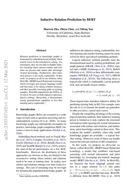 inductive relation prediction by bert deepai