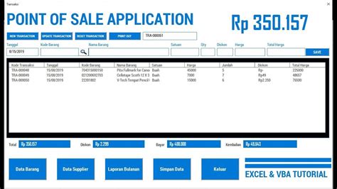 membuat form transaksi penjualan aplikasi kasir part excel vba sexiz pix