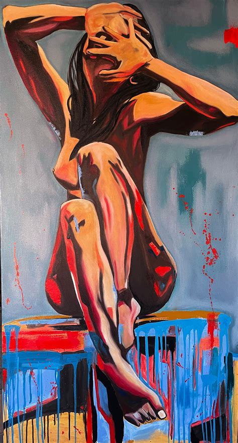 Erotic Woman Oil Painting Nudity Wall Art Sexy Girl Original Art Female
