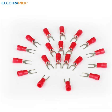 50 10pcs Insulated Fork Wire Connector Electrical Crimp Terminal SV