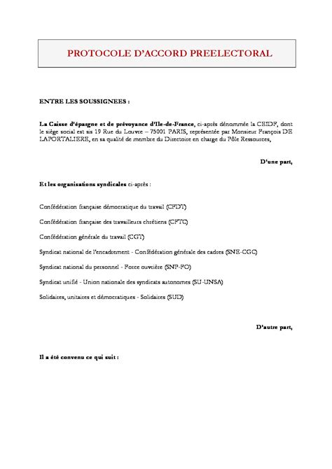 Protocole D Accord Pdf