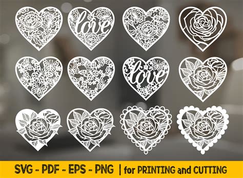 Heart Svg Bundle Svg Files For Cricut Heart Vector Cut Files Etsy