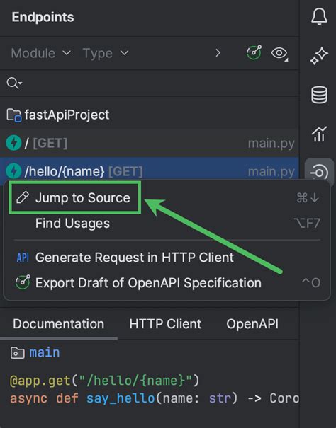 Endpoints Tool Window PyCharm Documentation