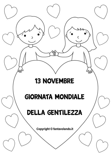 Giornata Mondiale Della Gentilezza Novembre Disegni Da Colorare