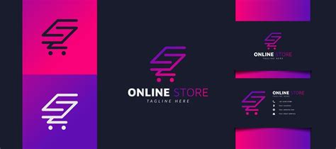 Diseño de logotipo de tienda en línea con carrito de compras como s