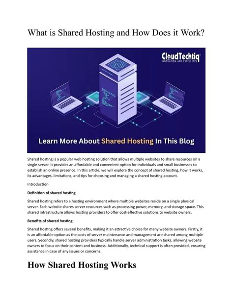 Ppt Shared Hosting Work Understanding The Basics Powerpoint