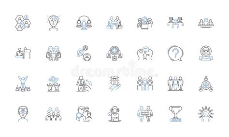 Strategic Planning Line Icons Collection Vision Mission Goals