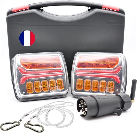 Amazon Fr Rebadis Plaque De Feux Sans Fil Pour Remorque Kit