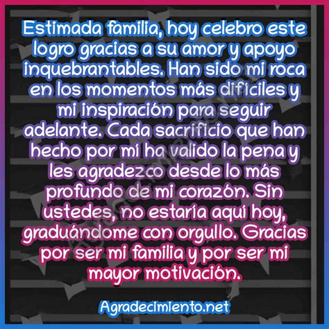 Agradecimientos para Graduación Ejemplos de como agradecer