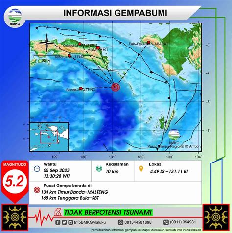 Gempa M 5 2 Terjadi Di Laut Banda MalukuTerkini