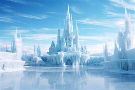 Premium Ai Image Christmas Ice Frozen Castle