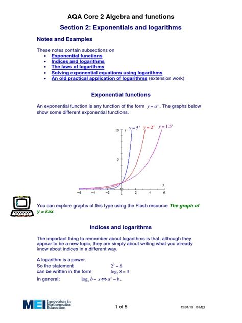 exponentials and logarithms pdf logarithm exponential function