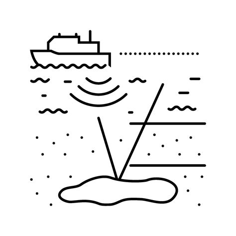 Seismic Surveying Petroleum Engineer Line Icon Vector Illustration