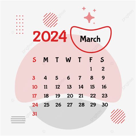 Diseño De Calendario Mensual De Marzo De 2023 Vector PNG Marzo 2024