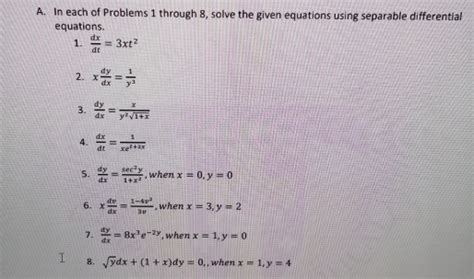 a in each of problems 1 through 8 solve the give gauthmath