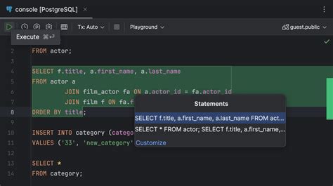 Run Queries JetBrains Rider Documentation