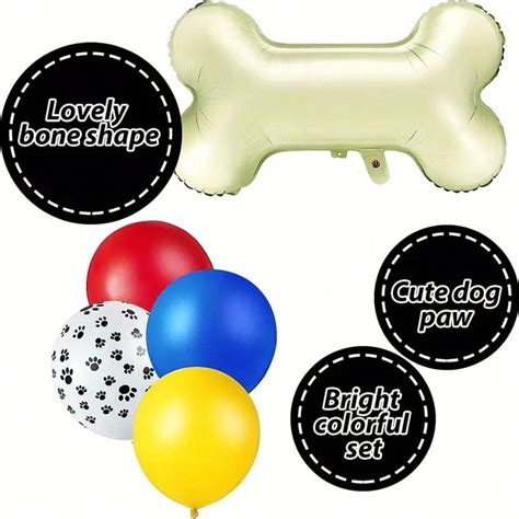 22 Piezas bolsa Globos De Látex Con Temática De Hueso De Perro Y