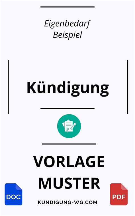 Kündigung Wegen Eigenbedarf Beispiel Muster Vorlage