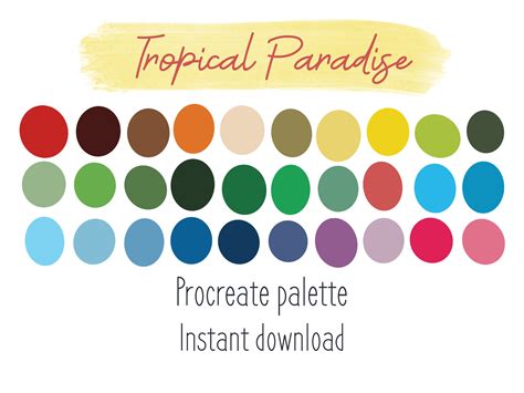 Tropical Paradise Inspired Color Palette For Procreate Etsy Australia